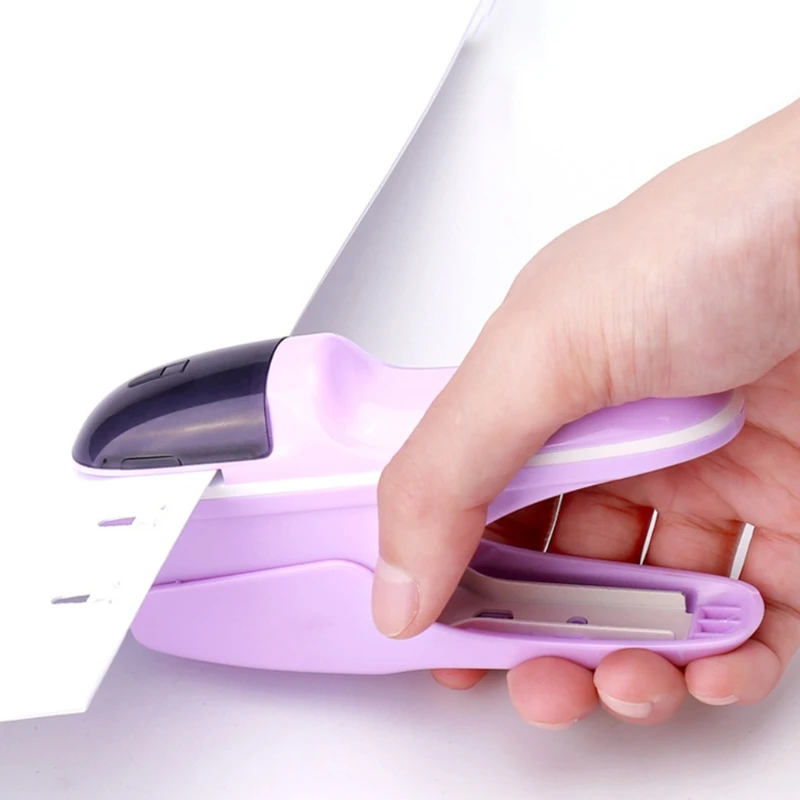 No Staples Nail Free Stapler Mini Paper Book Binding Stapling Machine ...