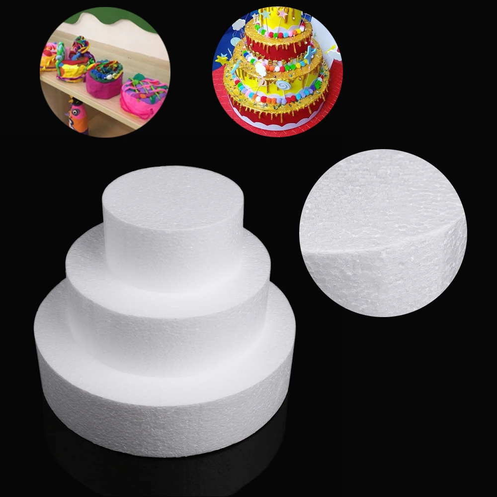 4/6/8inch Round Cake Foam Mould Polystyrene Styrofoam Cake Practice ...