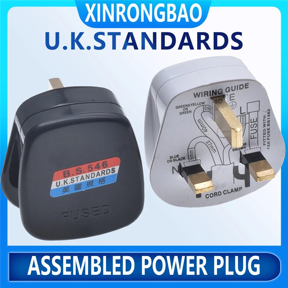 UK-British-mains-plug-3-Pin-13A-Plugs-Grounded-250V-3-Pin-fused-BS1363 ...