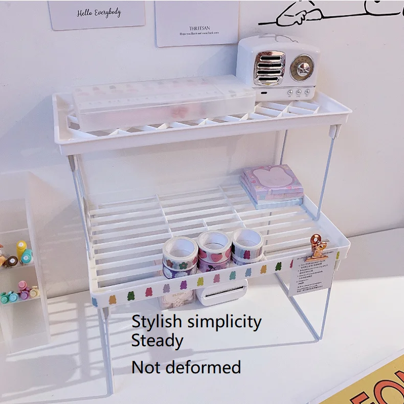 Free shipment Folding Storage Rack Double Plastic Desktop Books ...