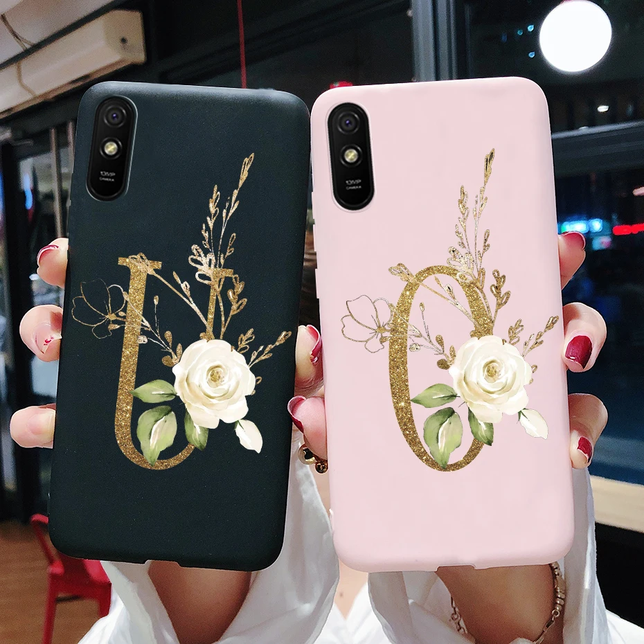 Case For Xiaomi Redmi 9a Case Cute Letter Silicone Soft Tpu Fundas ...