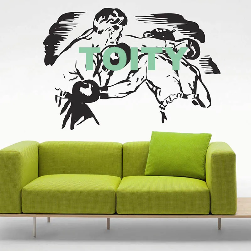 Wall Décor MMA Fighters High Kick Wall Sticker Extreme Fight Sport Vinyl Decal Home Interior ...