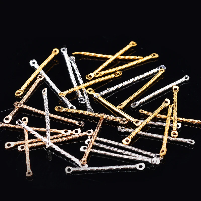 100p 20/25/30mm Earring Connector Twisted tassel Earring bar Ear Pin ...