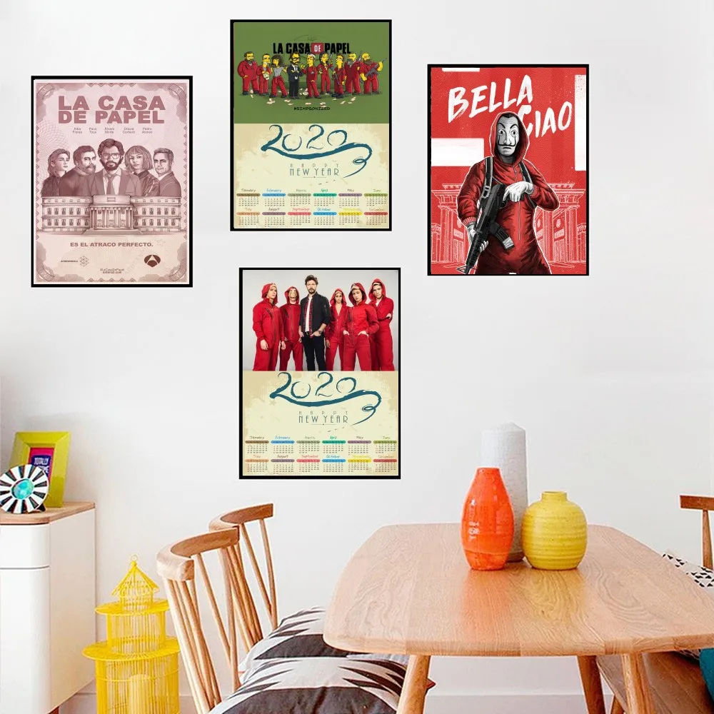Carteles De La Casa De Papel con revestimiento Retro Para decoración ...