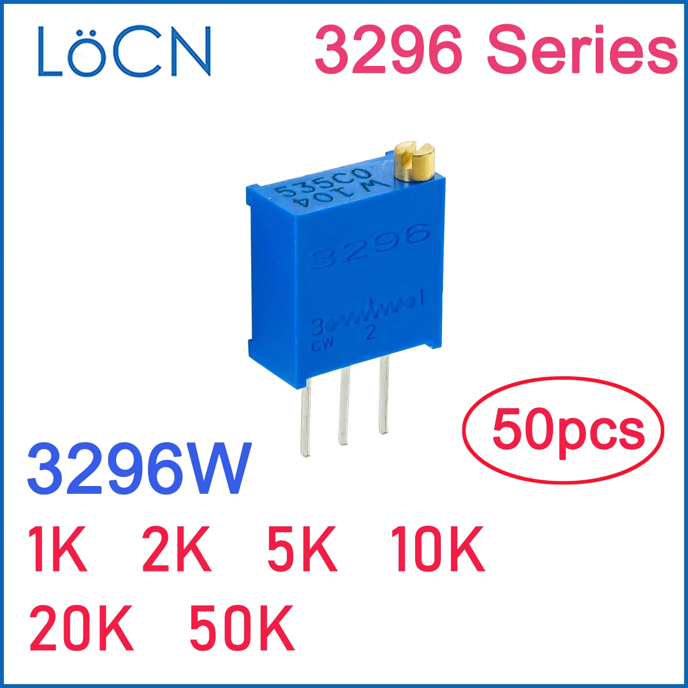 3296w 1k 2k 5k 10k 20k 50k Trim Pot Trimmer Potentiometer 3296 3296w-1 ...