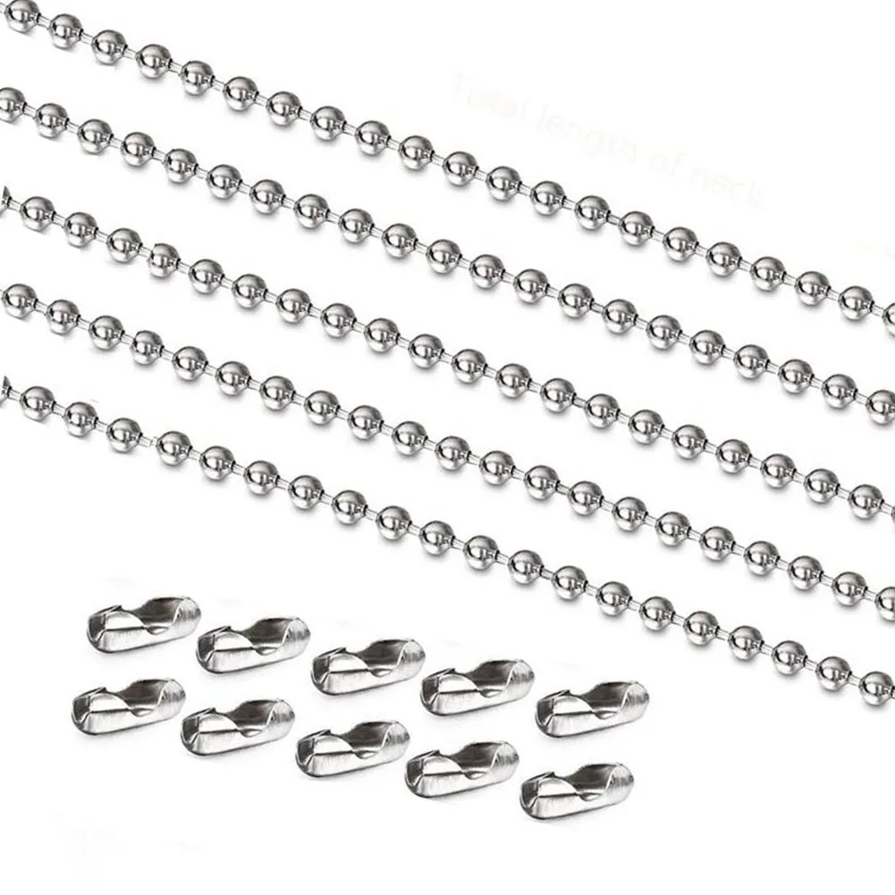 wide1.2-6mm Stainless Steel Ball Chain Necklace For Pendant or Dog Tags ...
