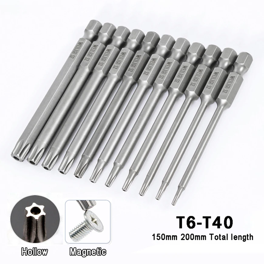 1pcs 150mm/200mm Length Magnetic Torx Bit T5 T6 T7 T8 T9 T10 T15 T20 ...