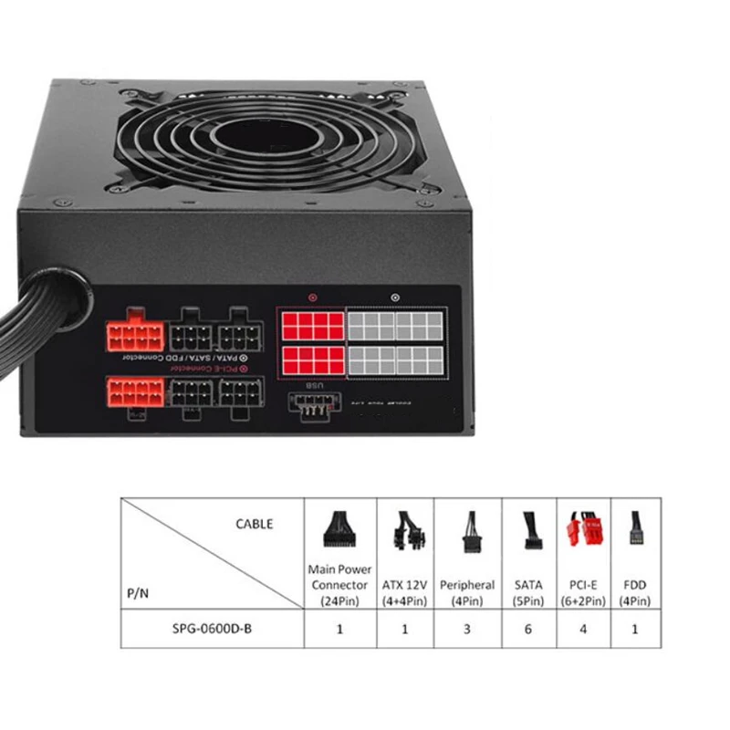 Original PSU For Thermaltake(Tt) Smart DPS G 600W 80plus Bronze Half ...