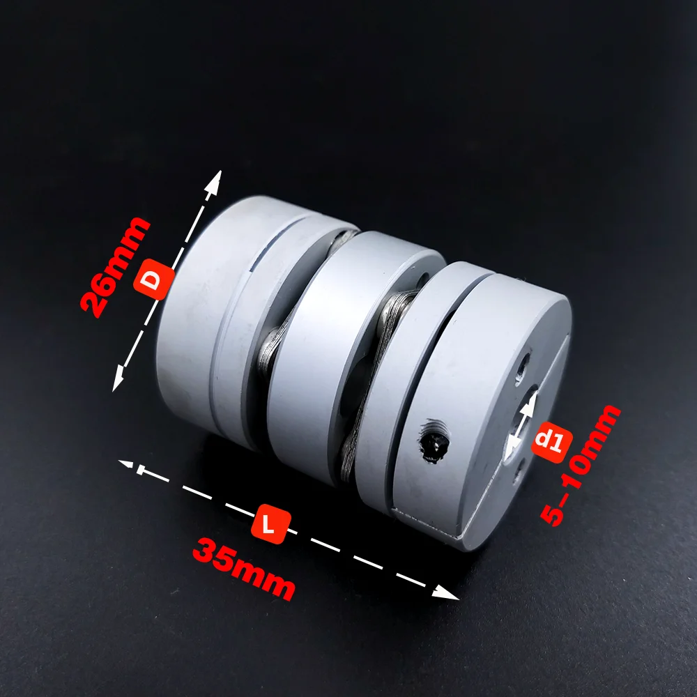 Aluminum Alloy D26l35 Double Diaphragm Coupling Elastic Connector D26mm ...