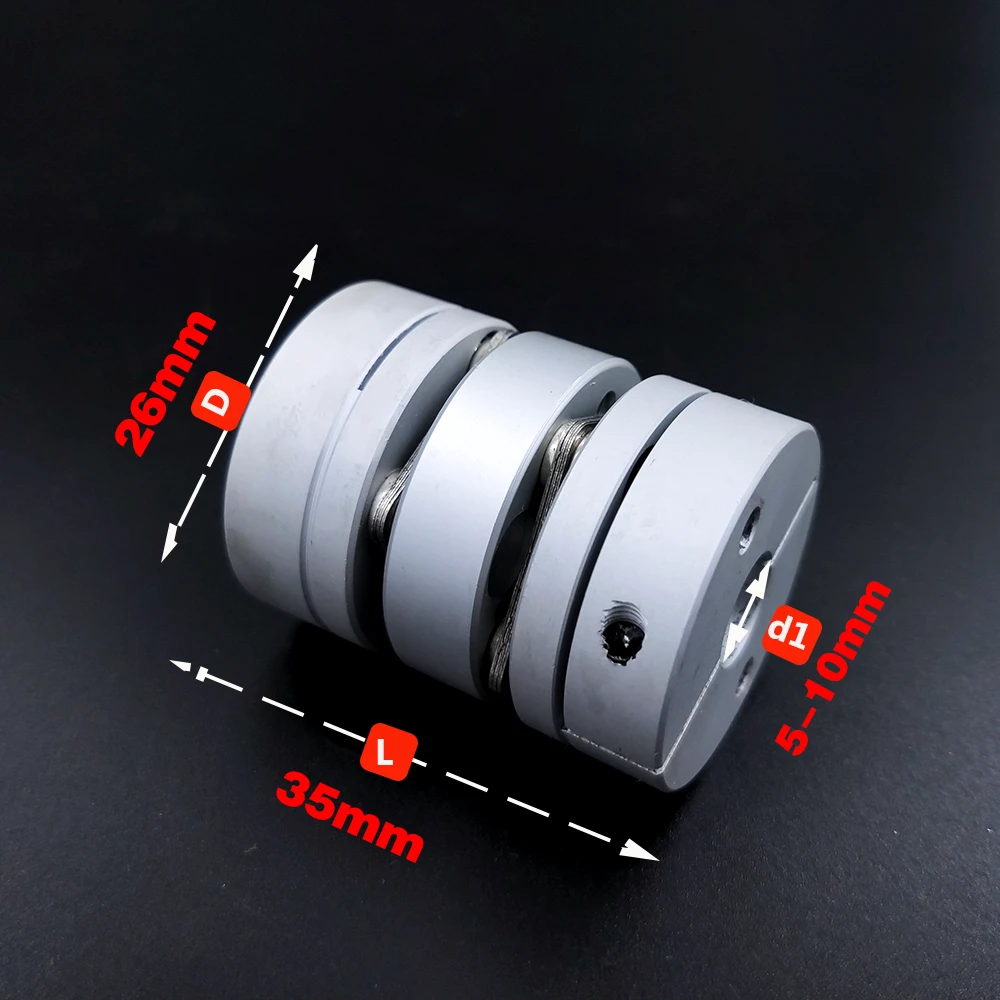 Aluminum Alloy D26l35 Double Diaphragm Coupling Elastic Connector D26mm ...