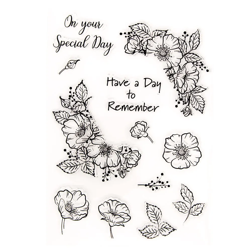 1pcs-Clear-Stamps-Plants-Flowers-Silicone-Rubber-Stamps-Small-Clear ...