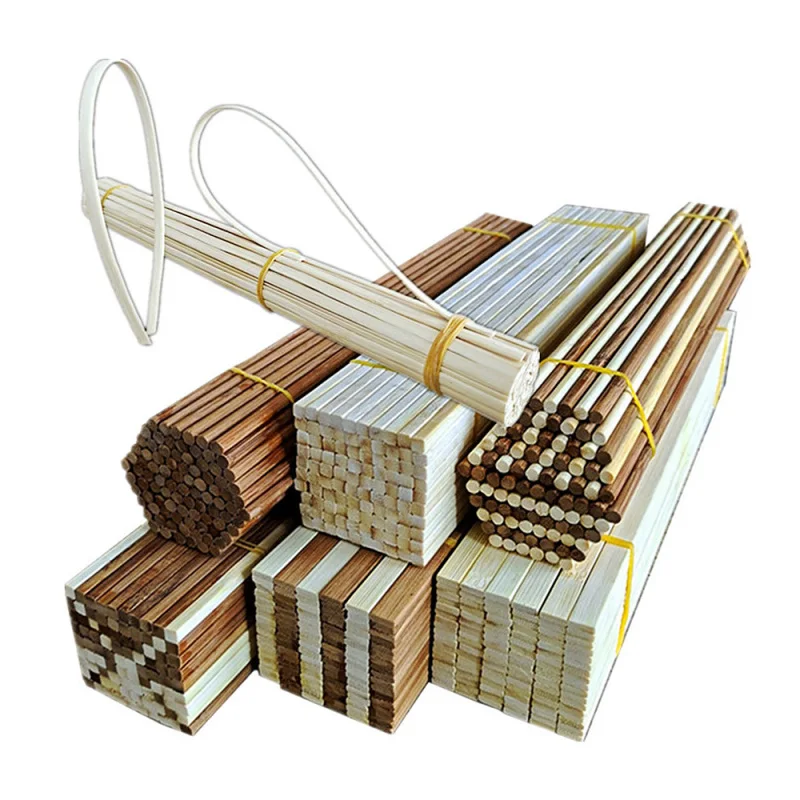 10PCS/lot Multi-size Round Square Bamboo Sticks DIY Handcraft Making ...