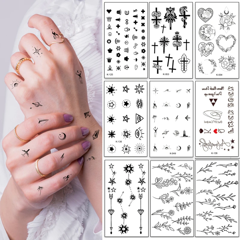 12Pcs-Lot-hand-finger-tattoo-small-mini-size-waterproof-temporary ...