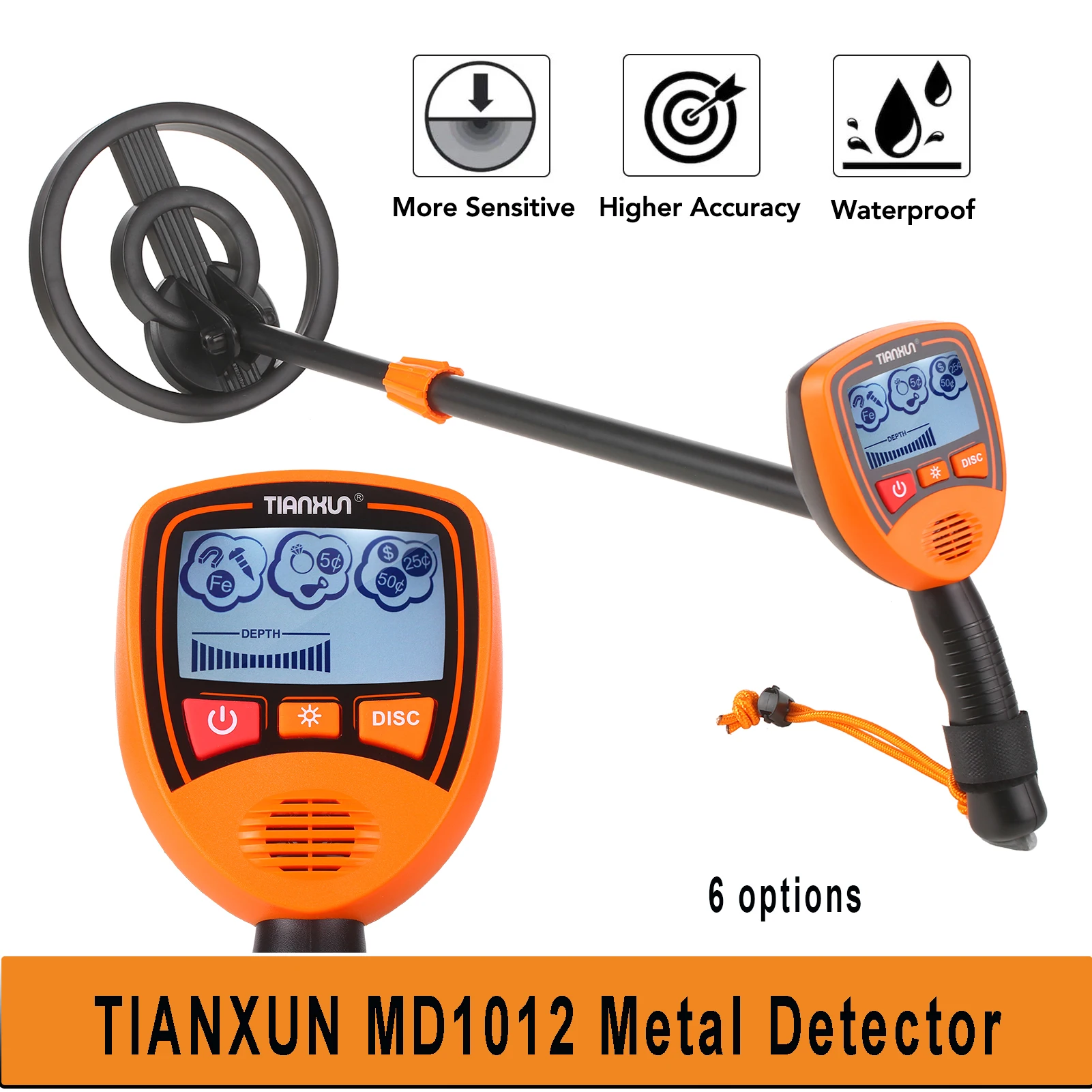Md1012 Metal Detector Pinpointer Gold Digger Treasur Hunter Waterproof ...