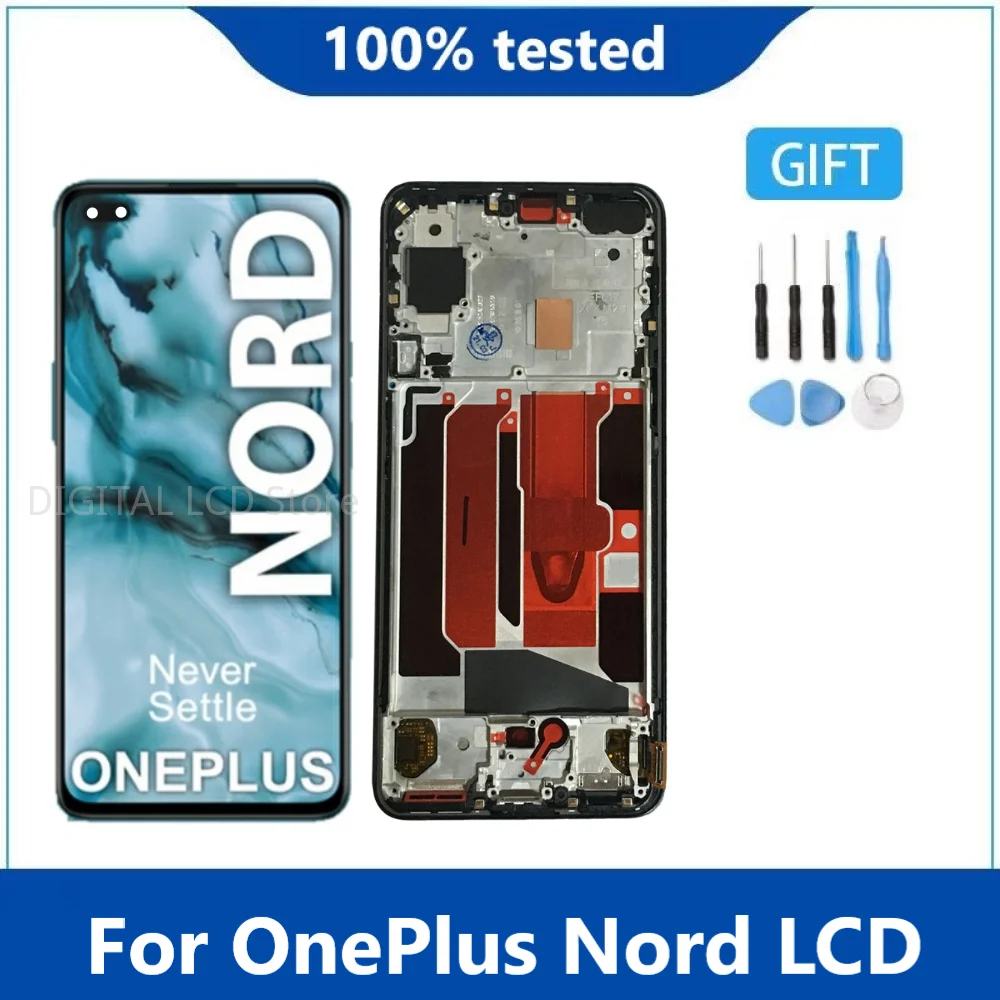 Original Amoled 6.44"For OnePlus Nord One Plus Z LCD Screen Display Frame Touch Panel Digitizer ...