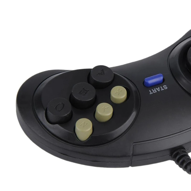 Classic Wired 6 Buttons Joypad Handle Game Controller For SEGA MD2 Mega ...