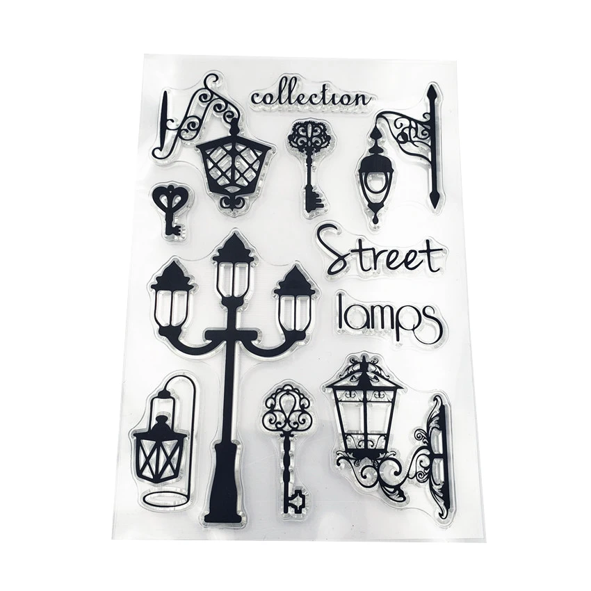 Street Lamp Clear Stamps Hand Account Diy Greeting Card Scrapbook Paper ...