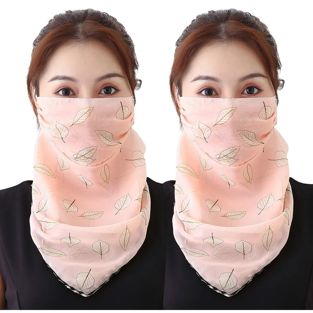 Sun Protection Mask Scarf Silk Neck Scarf （2Pcs） - Worth Buy Store
