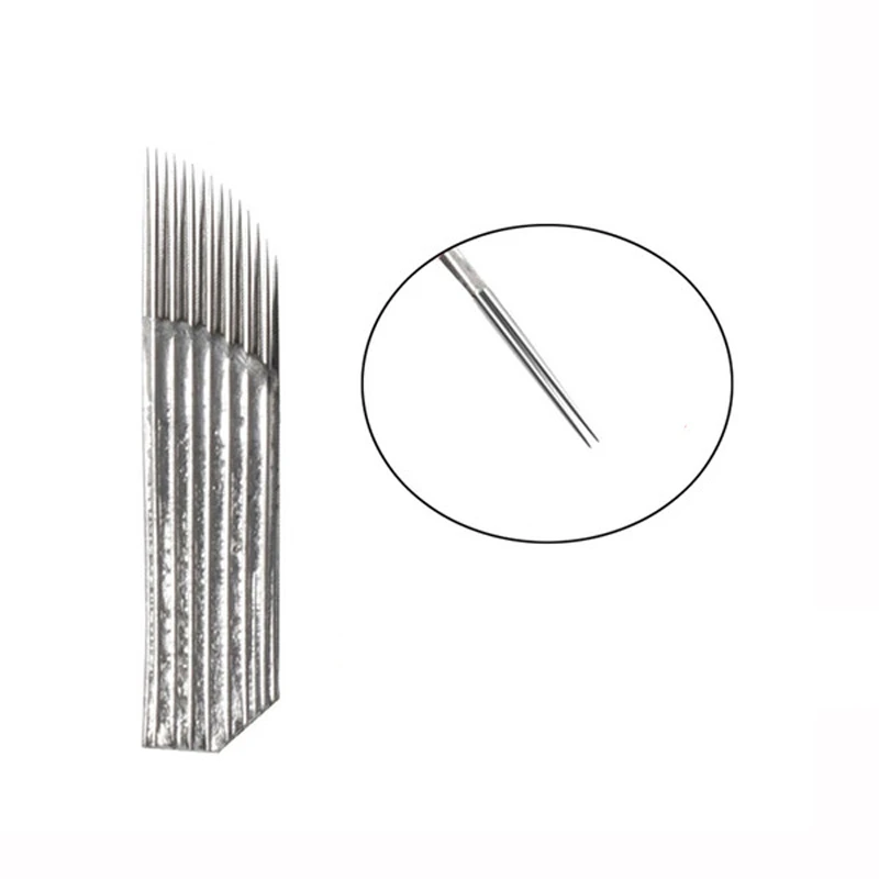 50pcs 2 Row 15 Needle Permanent Makeup Eyebrow Tattoo Blade ...