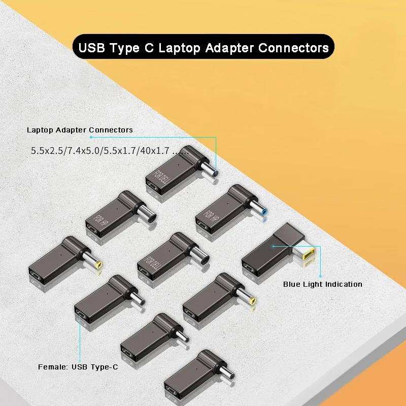 100W USB Type C Laptop Power Adapter Connector USB C Fast Charge Plug ...