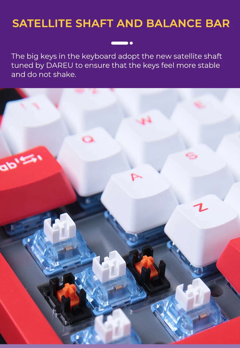 Dareu A98 Tri-mode Connection 100% Hotswap RGB Backlit PBT keycaps 98 ...