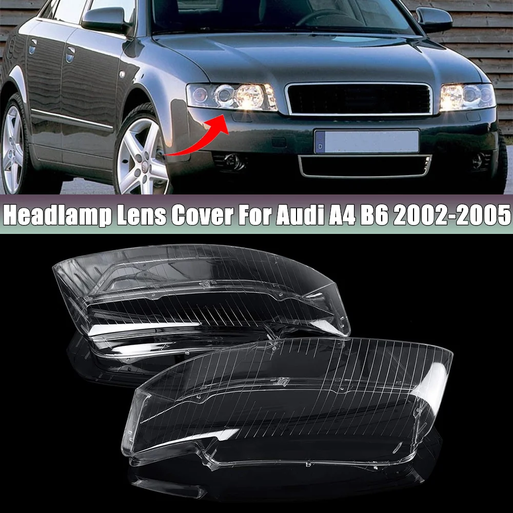 1 Pair Front Headlamps Glass Headlights Shell Cover Transparent ...