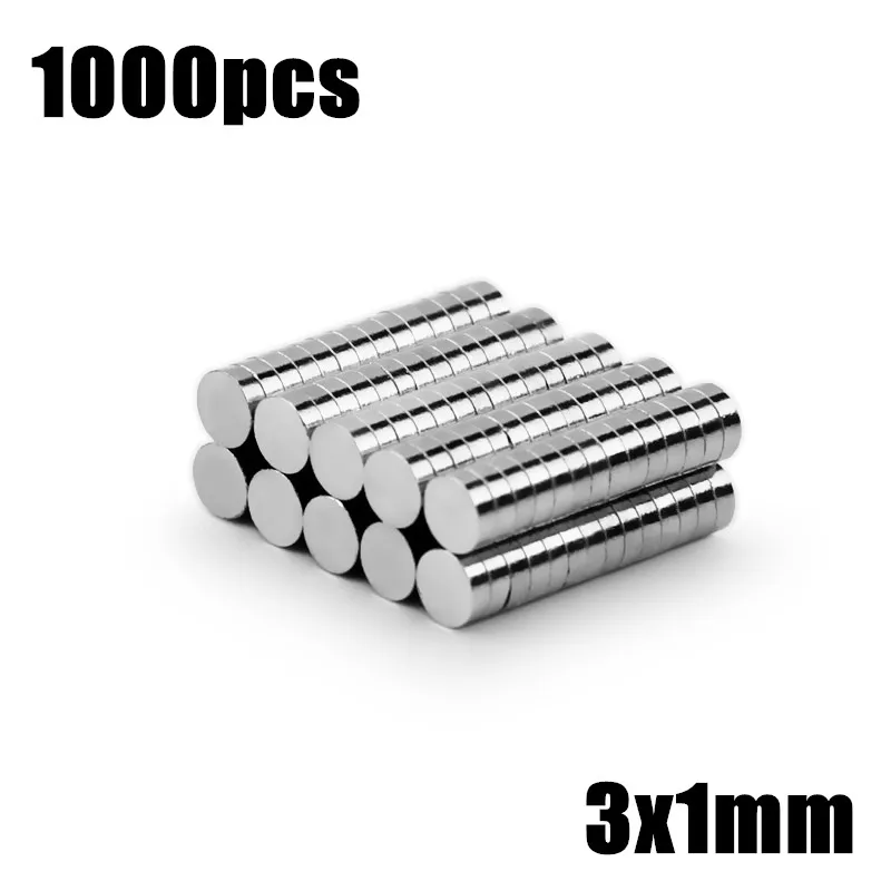1000pcs 3x1mm Super Powerful Strong Bulk Small Round NdFeB Neodymium