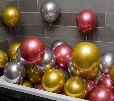 10 globos de látex metálicos de 12 pulgadas de color dorado y plateado ...