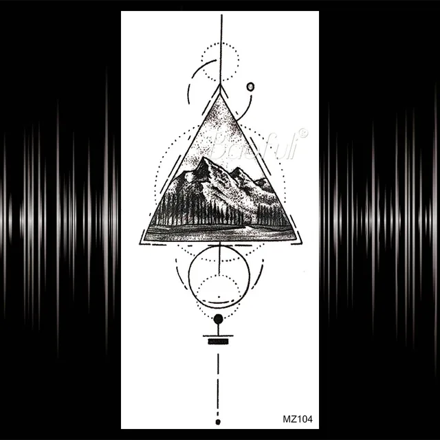 Long Lasting Men Women Temporary Tattoo Sticker Fake Triangle Star ...