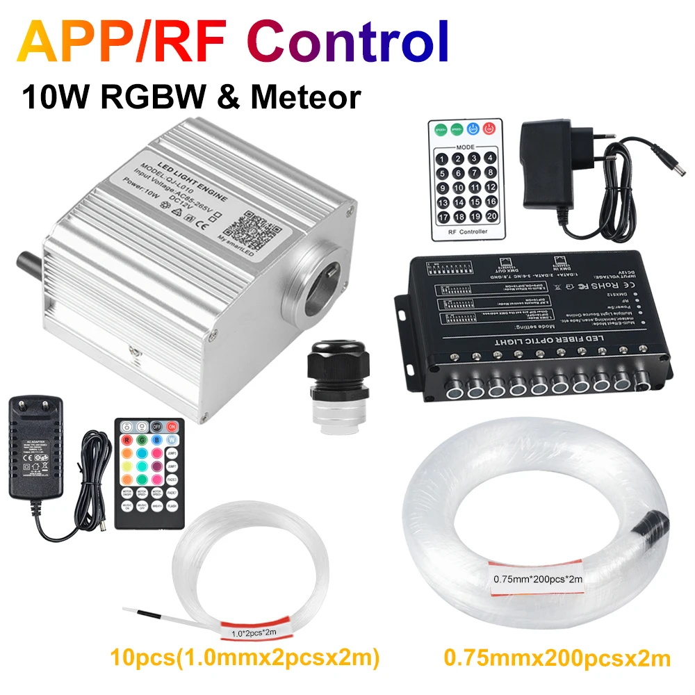 10W Twinkle RGBW Mesin Lampu Serat Optik LED Kit Lampu Langit-langit ...