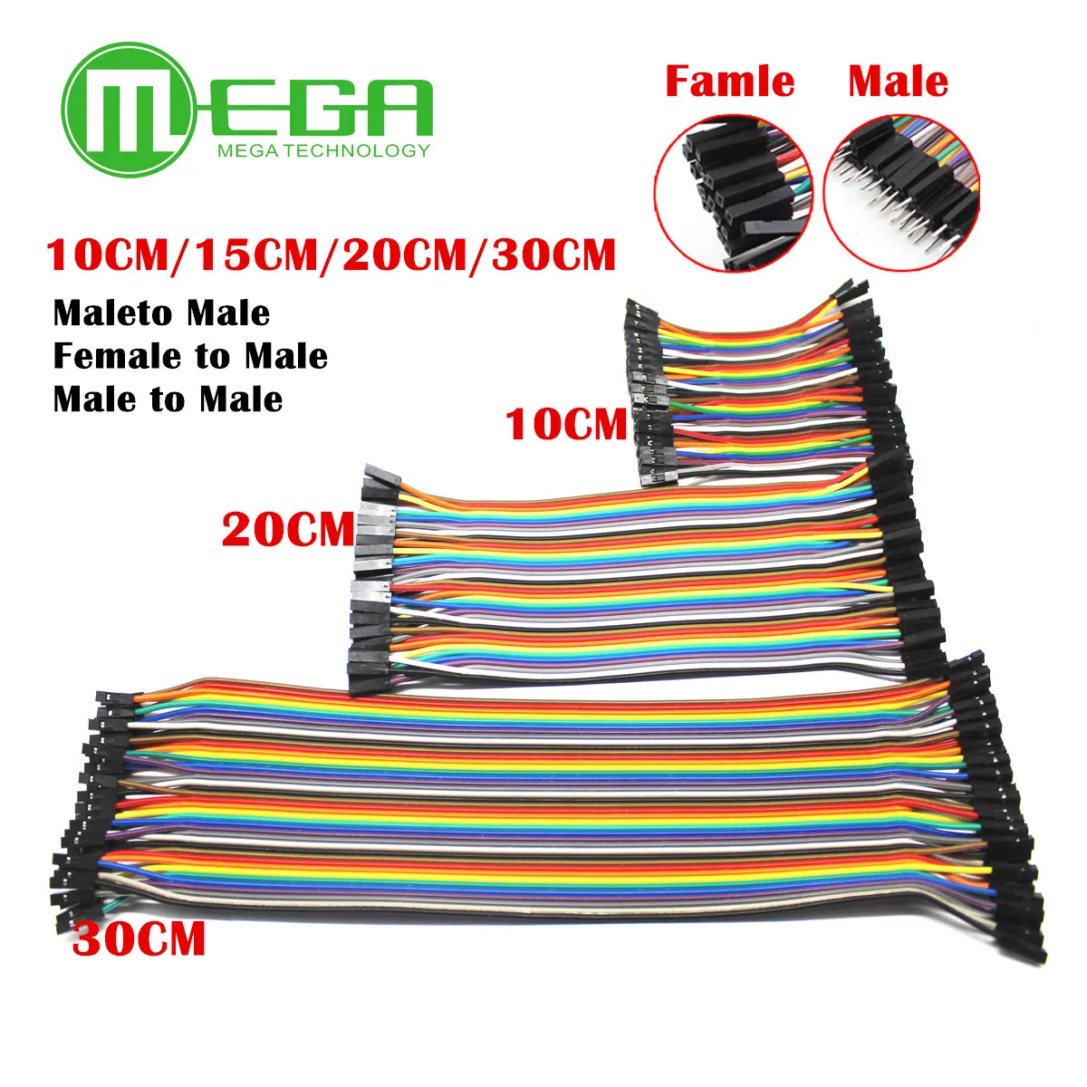 40pin 10cm 20cm 30cm Dupont Line Male To Male + Female To Male And ...