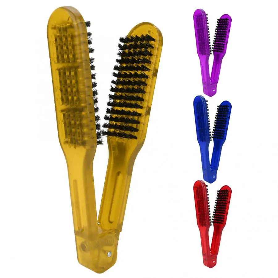 Hair Hairdressing Double Sided Brush Clamp Natural Anti-static Plywood ...