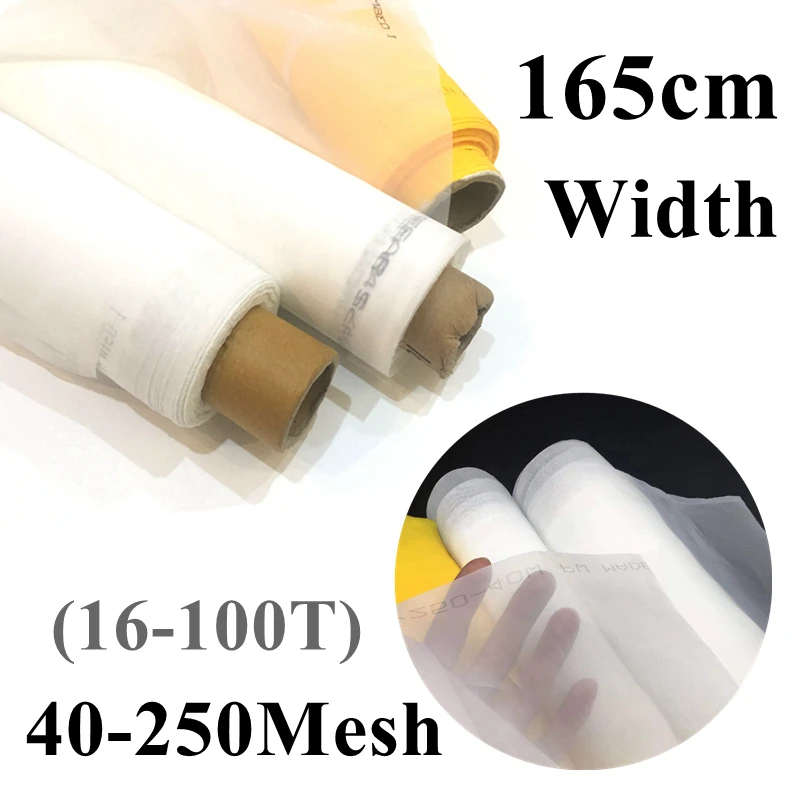 165cm Width 40/60/80/100/120/140/200/250mesh White Polyester Silk ...