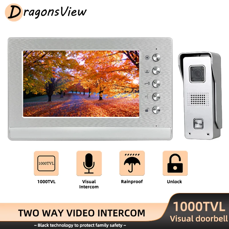 Dragonsview Video Door Phone Intercom Home Access Control System 7 Inch ...