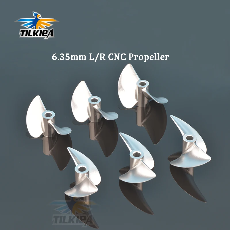 RC Boat 6.35mm 7075 Aluminum 2 blades Propeller Left/Right D56/58/60/62 ...