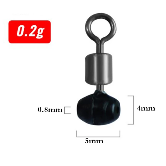 10Pcs Cross-Line Swivels & Bead T Shape Connector Carp Fishing Feeder ...
