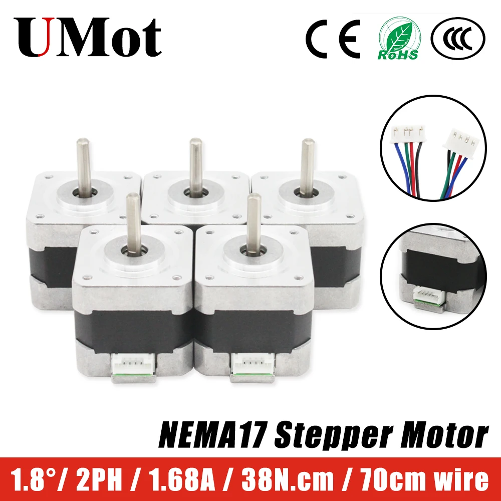 Flash Sale 1.8 Degree Step Angle 2 Phase 1.68a 1pcs Nema17 Hybrid ...