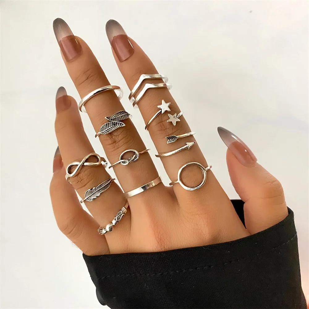 Bohemian Geometric Ring Set | Fashion Geometric Rings Set | Bohemian ...