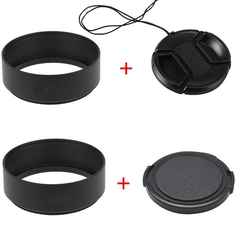 Metal Lens Hood + Lens Cap 40.5mm 43mm 49mm 52mm 58mm 55mm 62mm 67mm ...