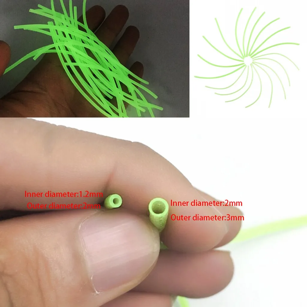 Luminous-Fishing-Tube-20pcs-lot-Green-Soft-Silicone-Fishing-Sleeves ...
