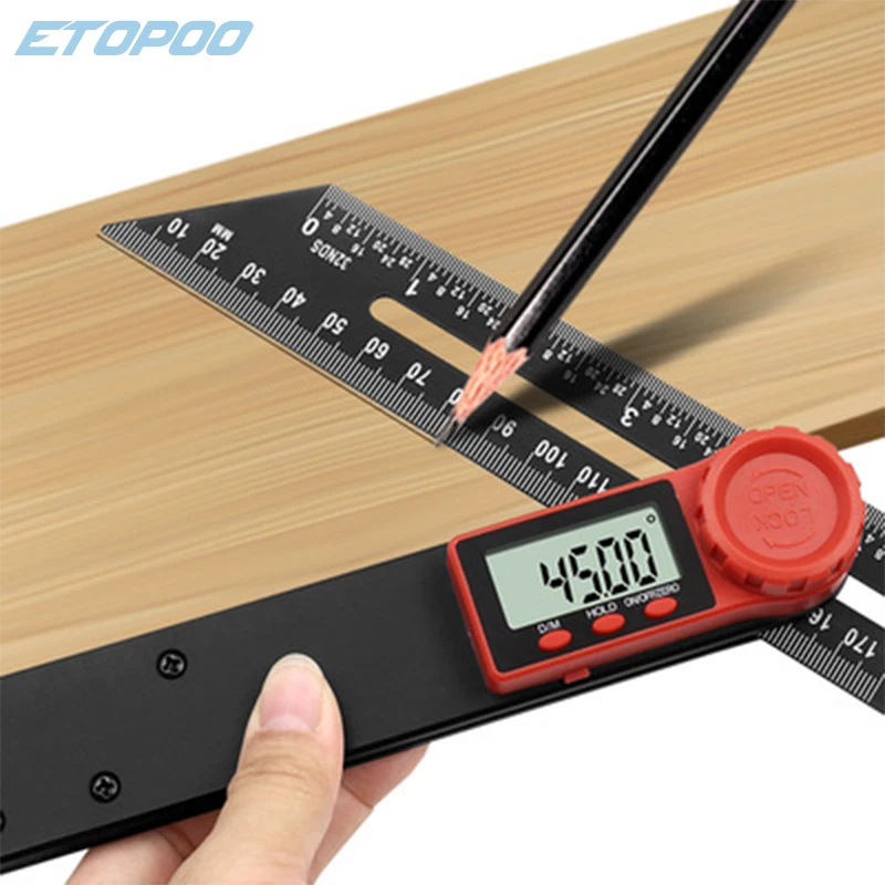 Electronic-Level-360-Degrees-LCD-Digital-Sliding-T-Bevel-Gauge-Angle ...