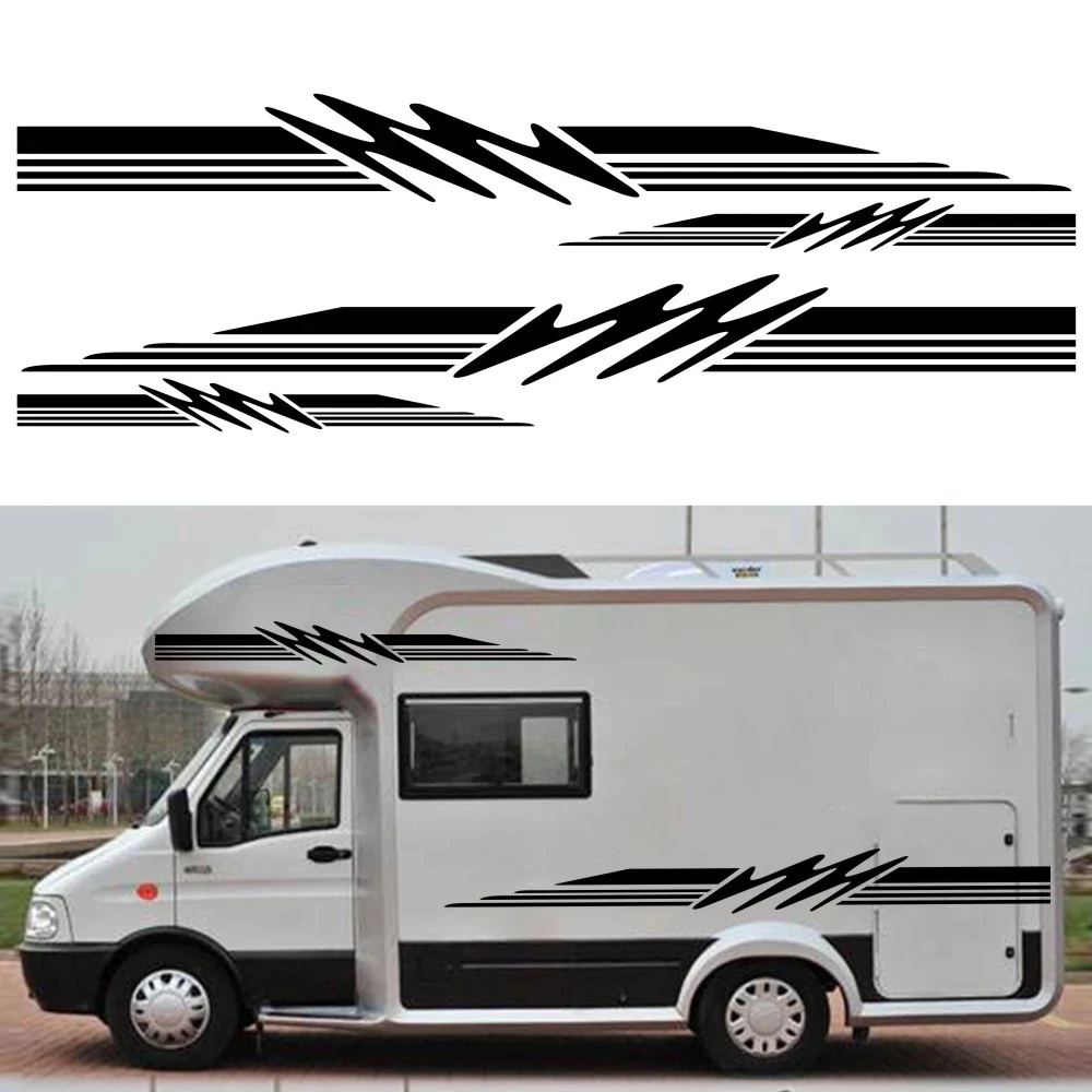 1-set-striped-caravan-RV-side-door-body-stripe-graphic-sticker-decal ...