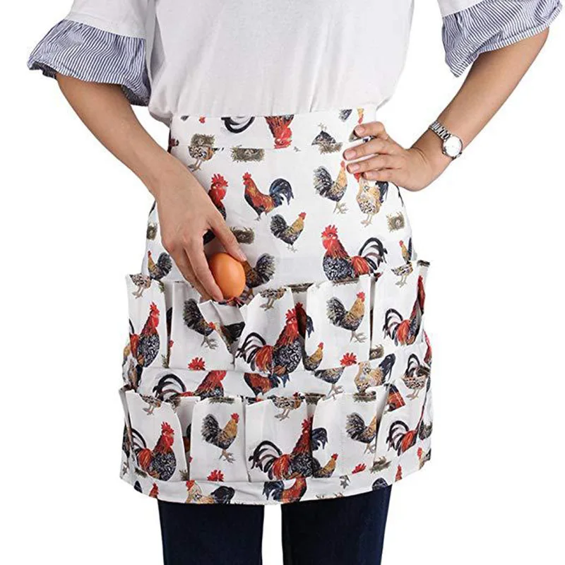 12 pockets egg collecting apron harvesting chicken farming aprons work ...