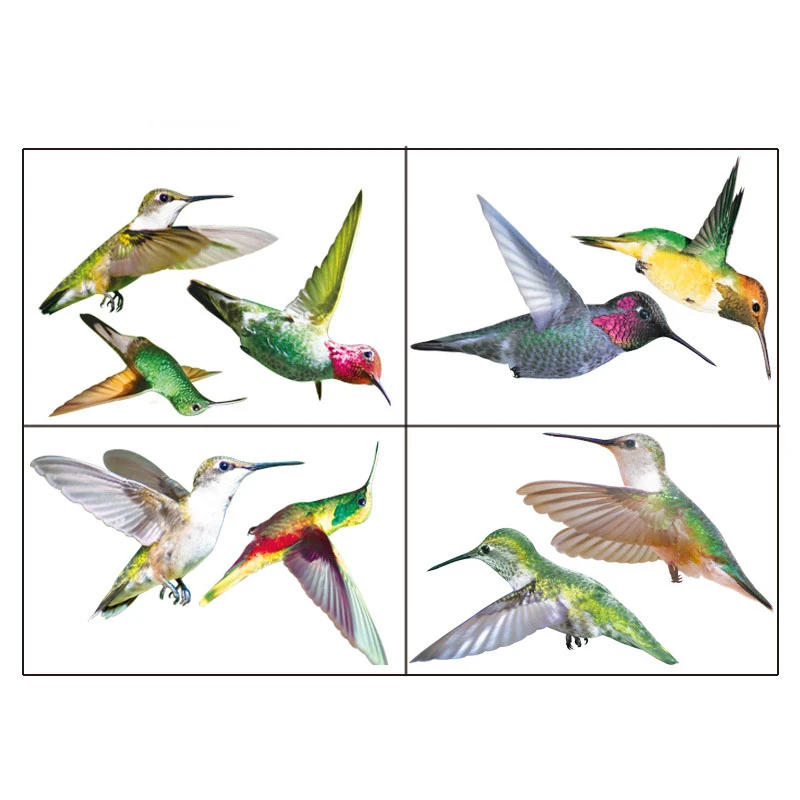 Creative Glass Decals Hummingbird Painting Stickers Non Adhesive Anti ...