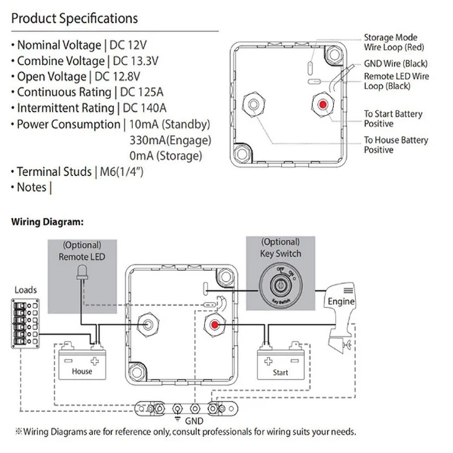 Button Switch Voltage Sensitive Relay (VSR) / Automatic Charging Relay ...