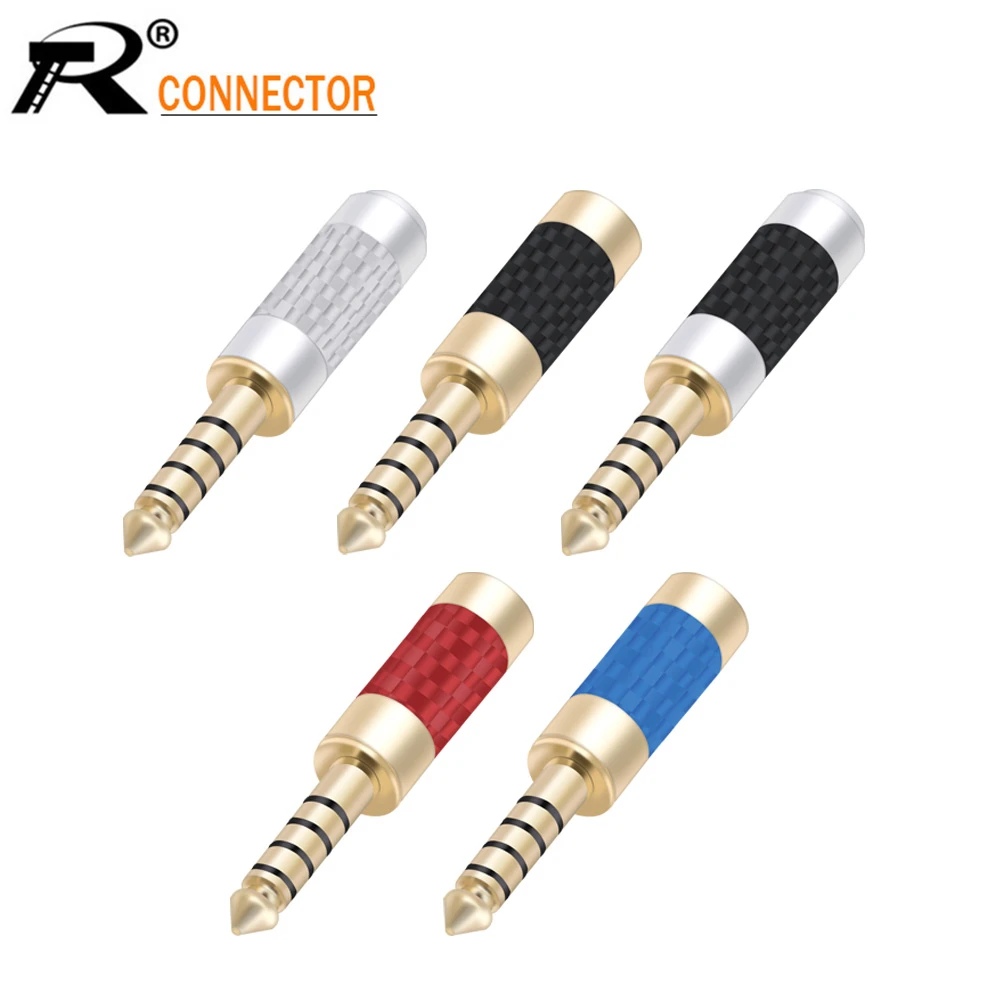 1pc Carbon Fiber Gold-plated Jack 4.4mm 5pole Audio Plug Pure Copper ...