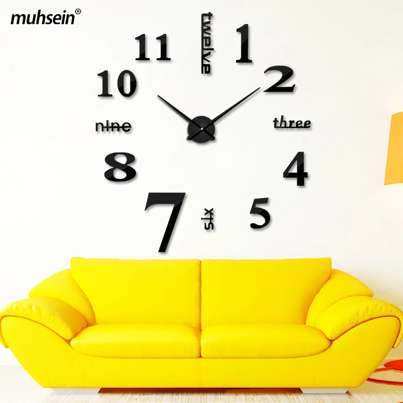 Muhsein 2021 DIY Home Decor Wall Clock Acrylic Mirror Wall Sticker ...