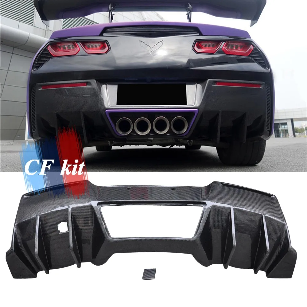 CF Kit Carbon fiber Rear Diffuser For Corvette C7 Z06 RK SPORT Rear Lip ...