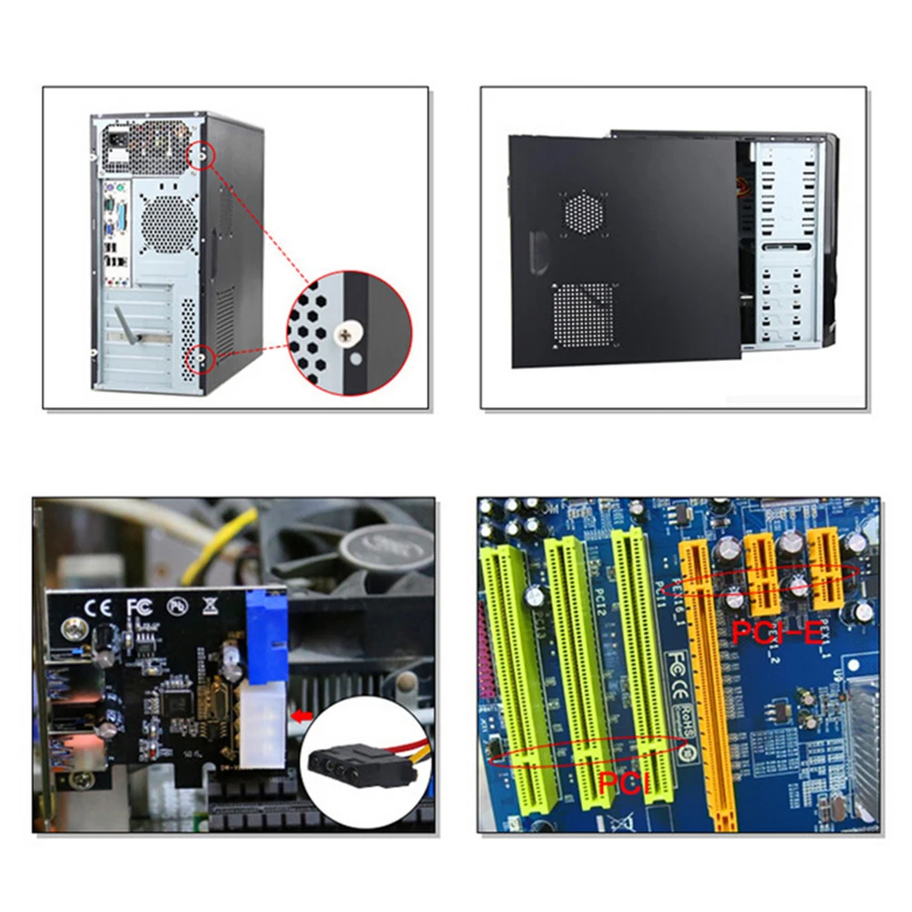 2 Ports USB 3.0 PCI-e Expansion Card PCI Express PCIE to USB Hub 20Pin ...