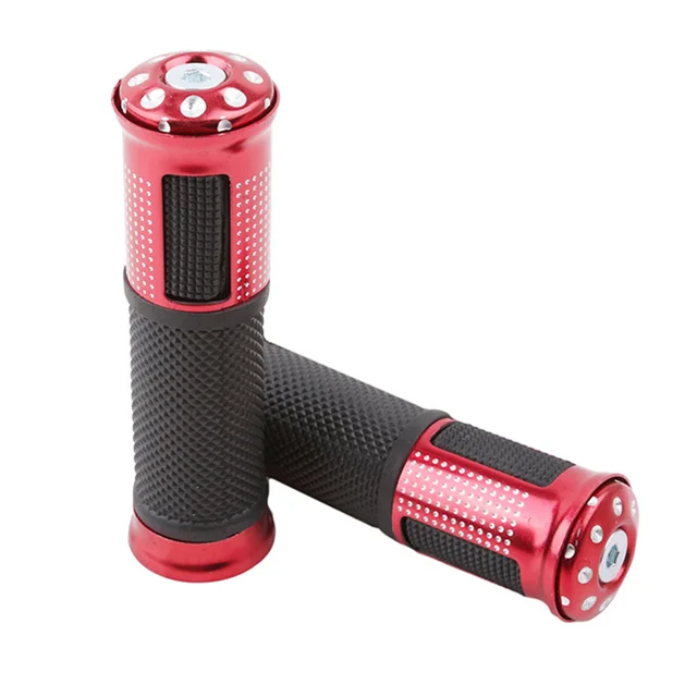 Universal 22MM Rubber Porous Carved Motorcycle Handle Grips For Bike ...
